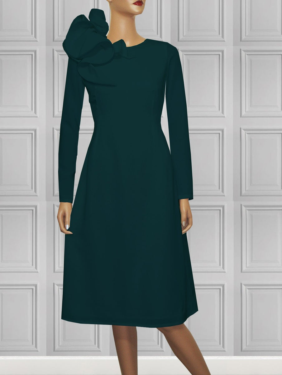 All Colors - Eyry Midi Dress with Long Sleeves – FashionRooftop